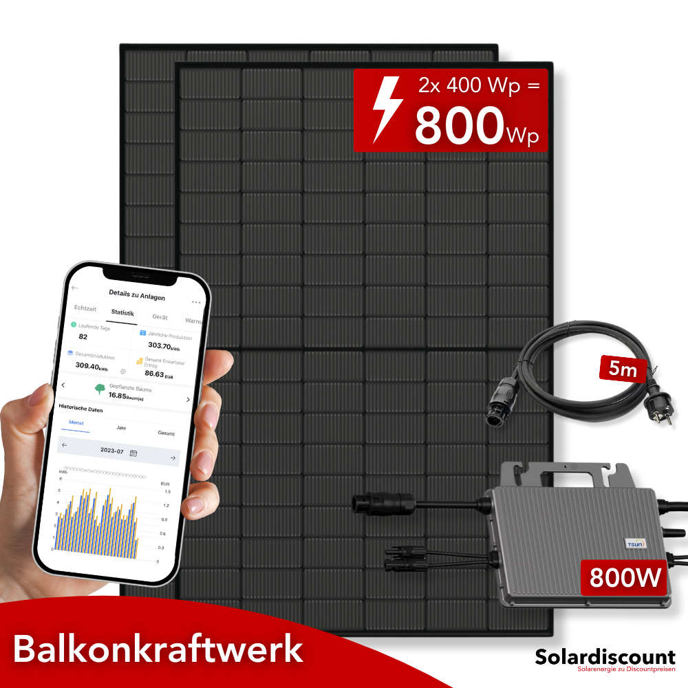 Balkonkraftwerk Komplettset 800W – Solardiscount.at